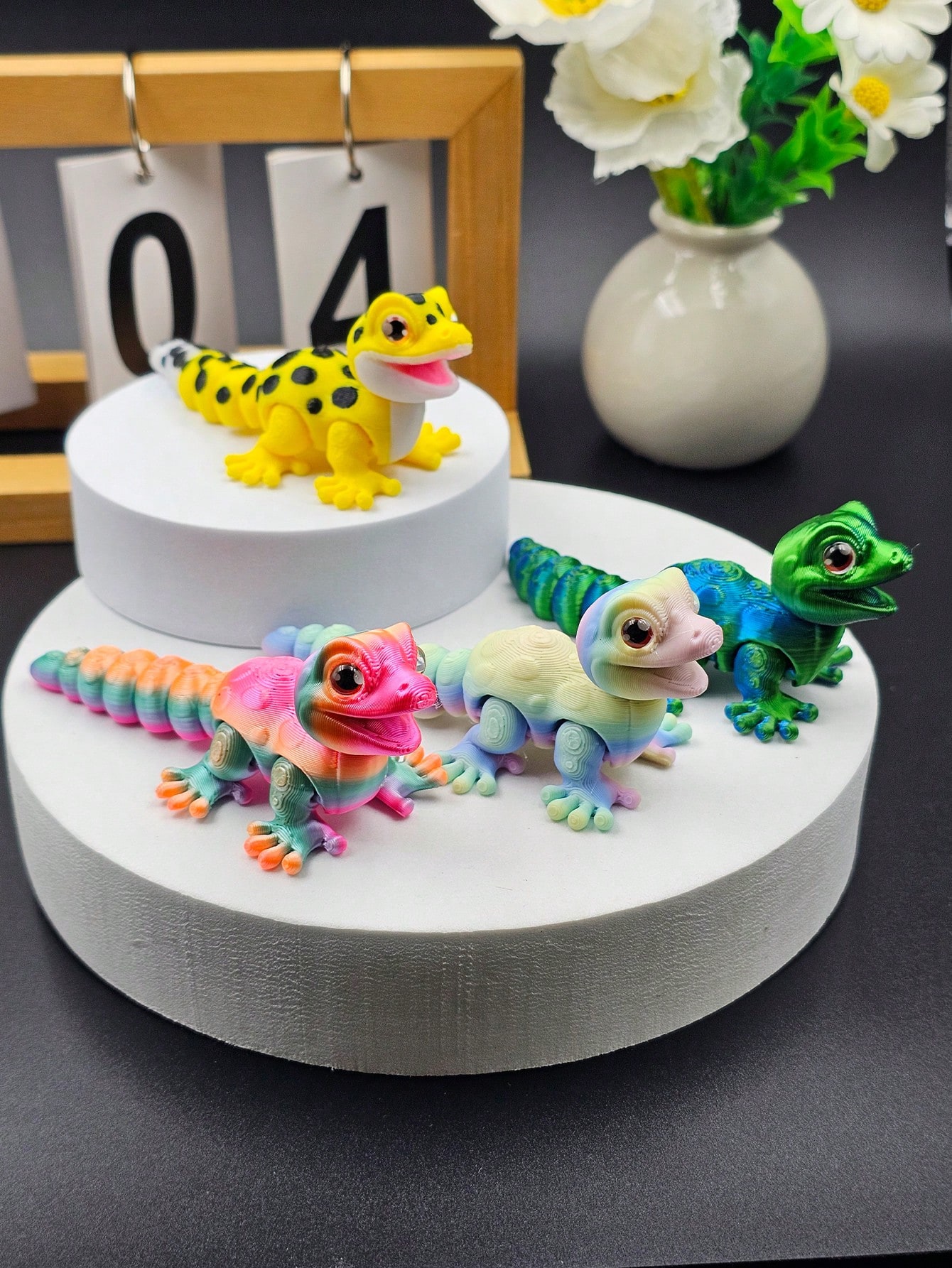3D Printed Movable Spotted Gecko Model, Stress Relief Activity Doll ...