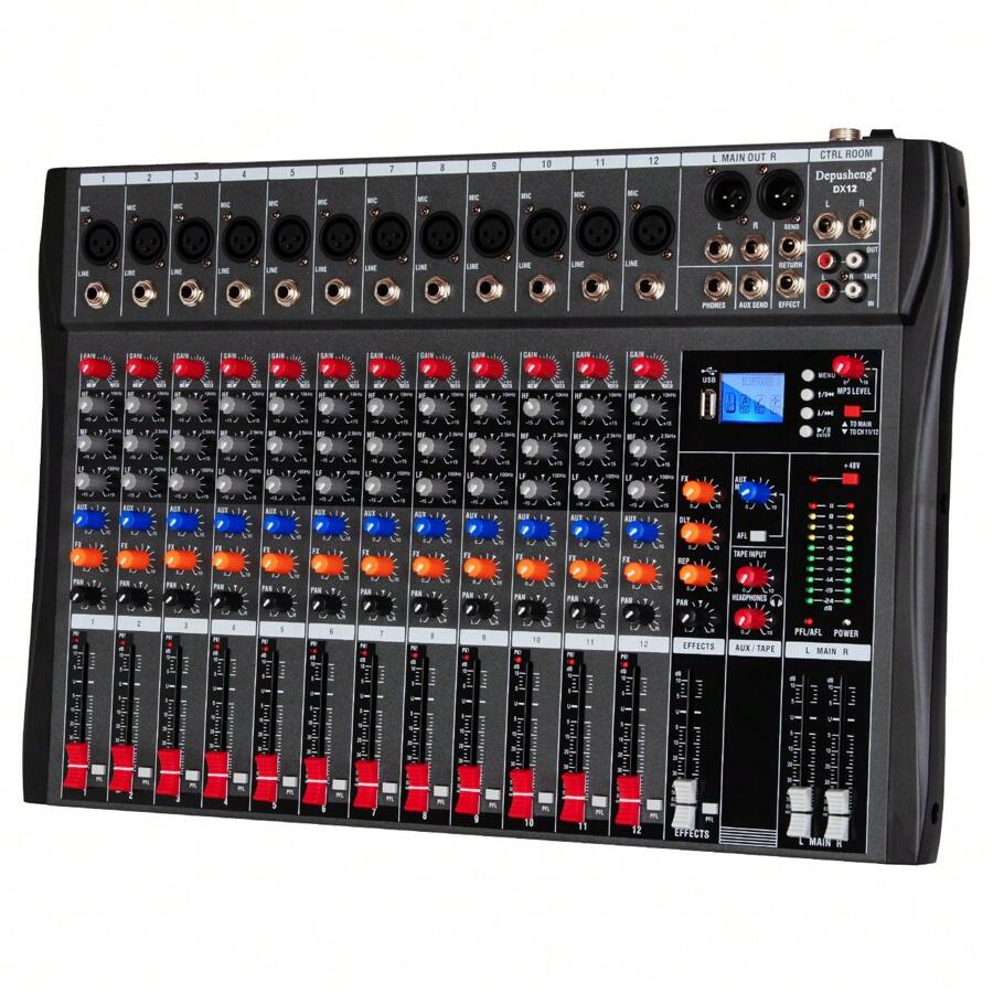 DEPUSHENG Depusheng DX12 Professional 12 Channel Audio Mixer USB ...