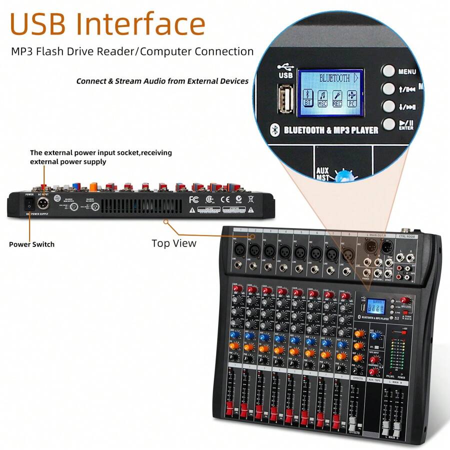 DEPUSHENG Depusheng DX8 Sound Controller-Schnittstelle, 8-Kanal-Digital ...