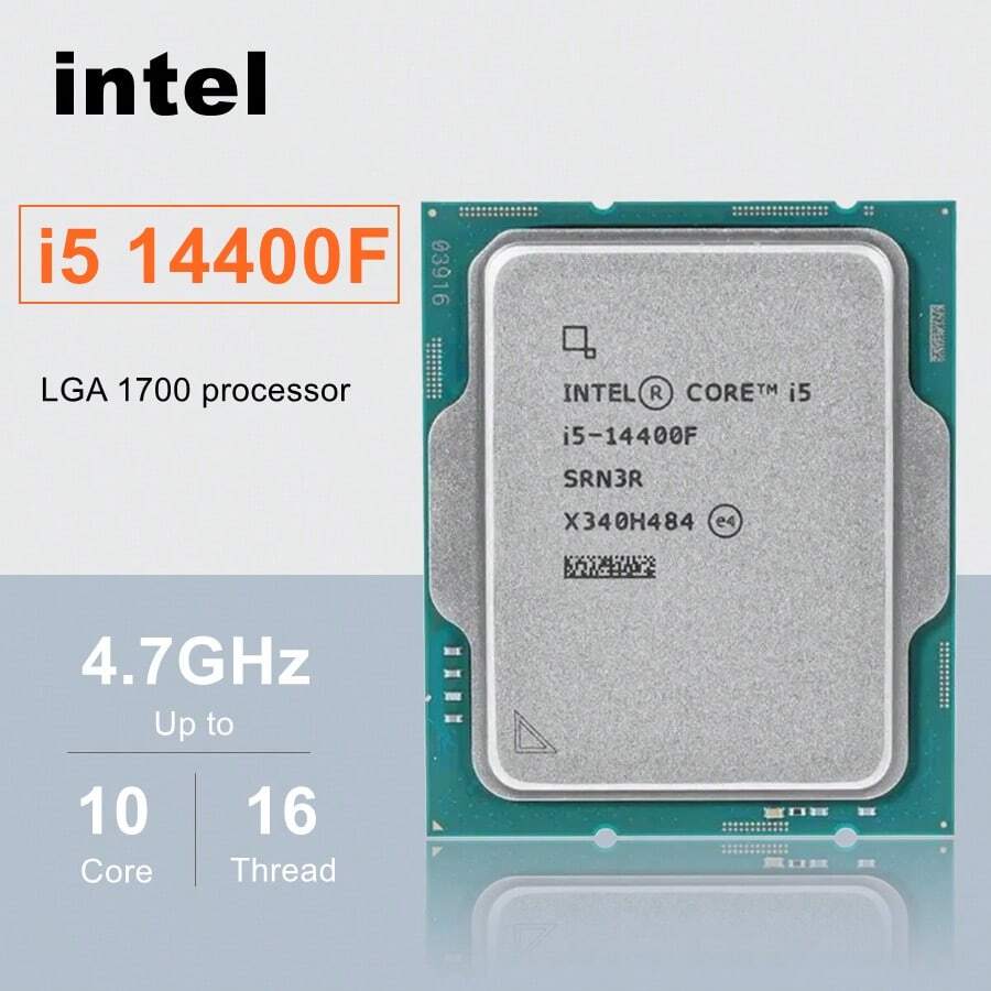 Procesador Intel Core i5 14400F de 2,5 GHz, 10 núcleos, 16 subprocesos, 65 W, LGA 1700, sin ...