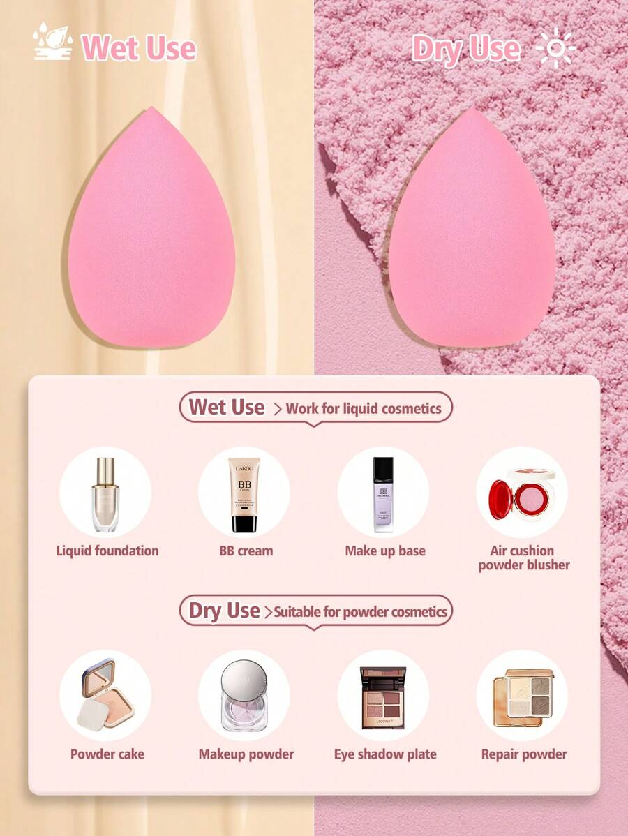 1pc Pink Makeup Sponge For Flawless Face Base, New Beginner Makeup Tool ...