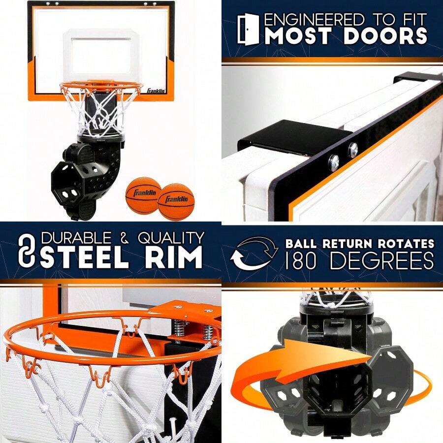Franklin Sports Mini Basketball Hoop With Rebounder And Ball - Over The ...
