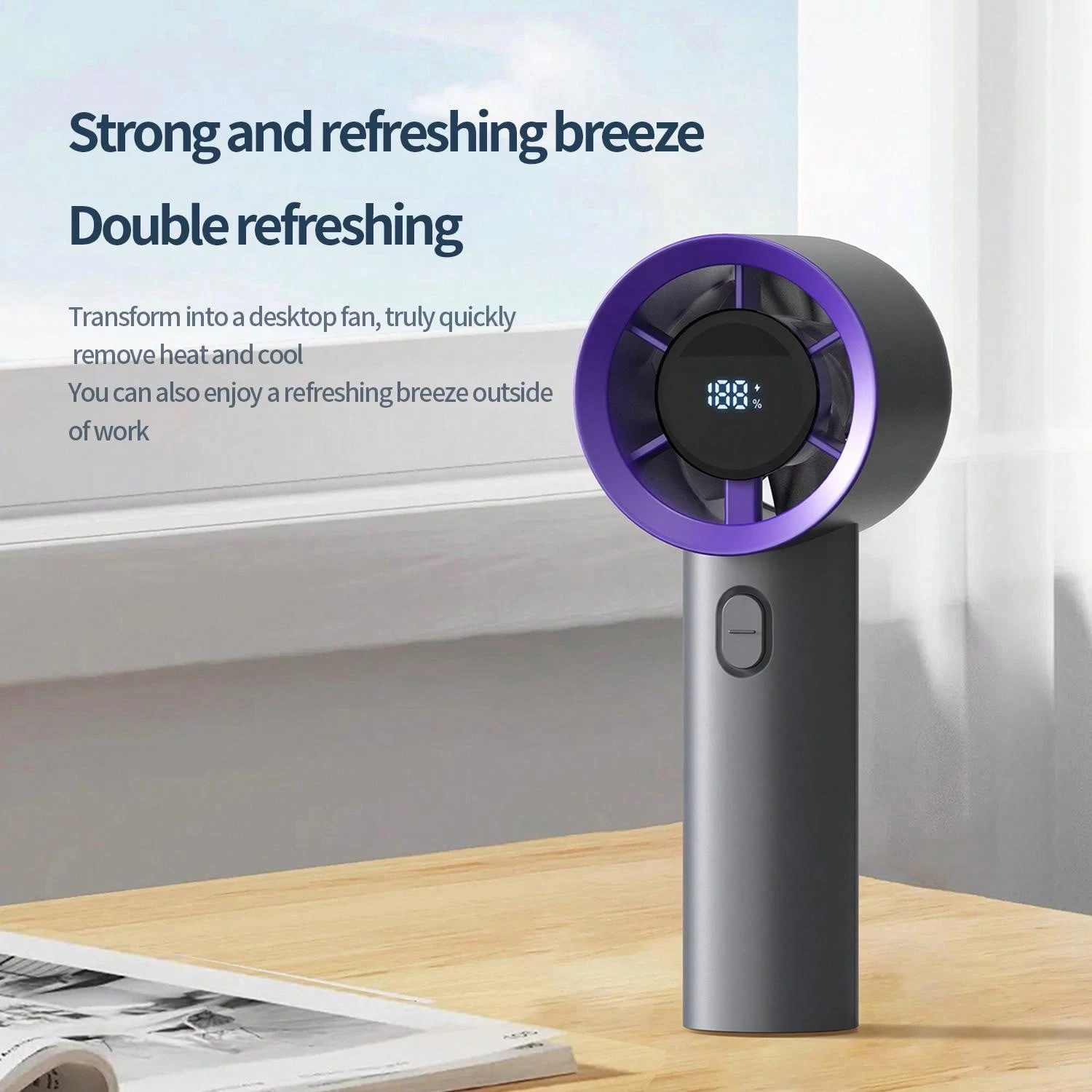 High-Speed Cooling Fan 100 Speeds Adjustable Portable Turbo Violent ...