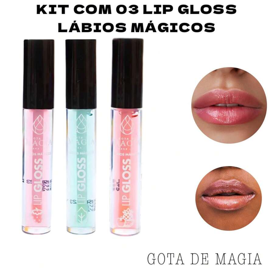 Kit With 3 Aromatic Lip Glosses Magic Drop Makeup Lip Gloss Moisturizes ...