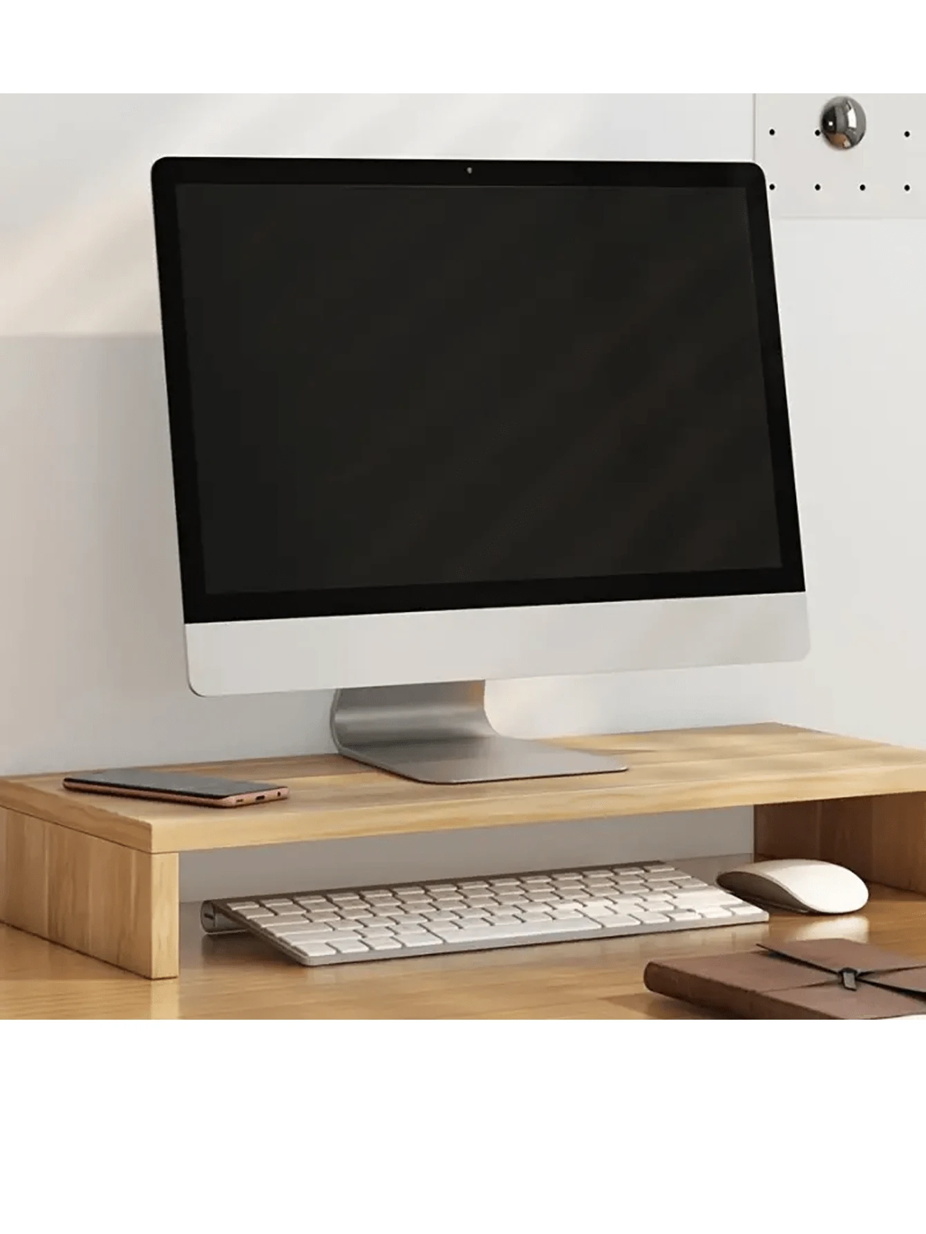 1pc Elevated Shelve For Computers And Laptops, Office Desk Storage ...