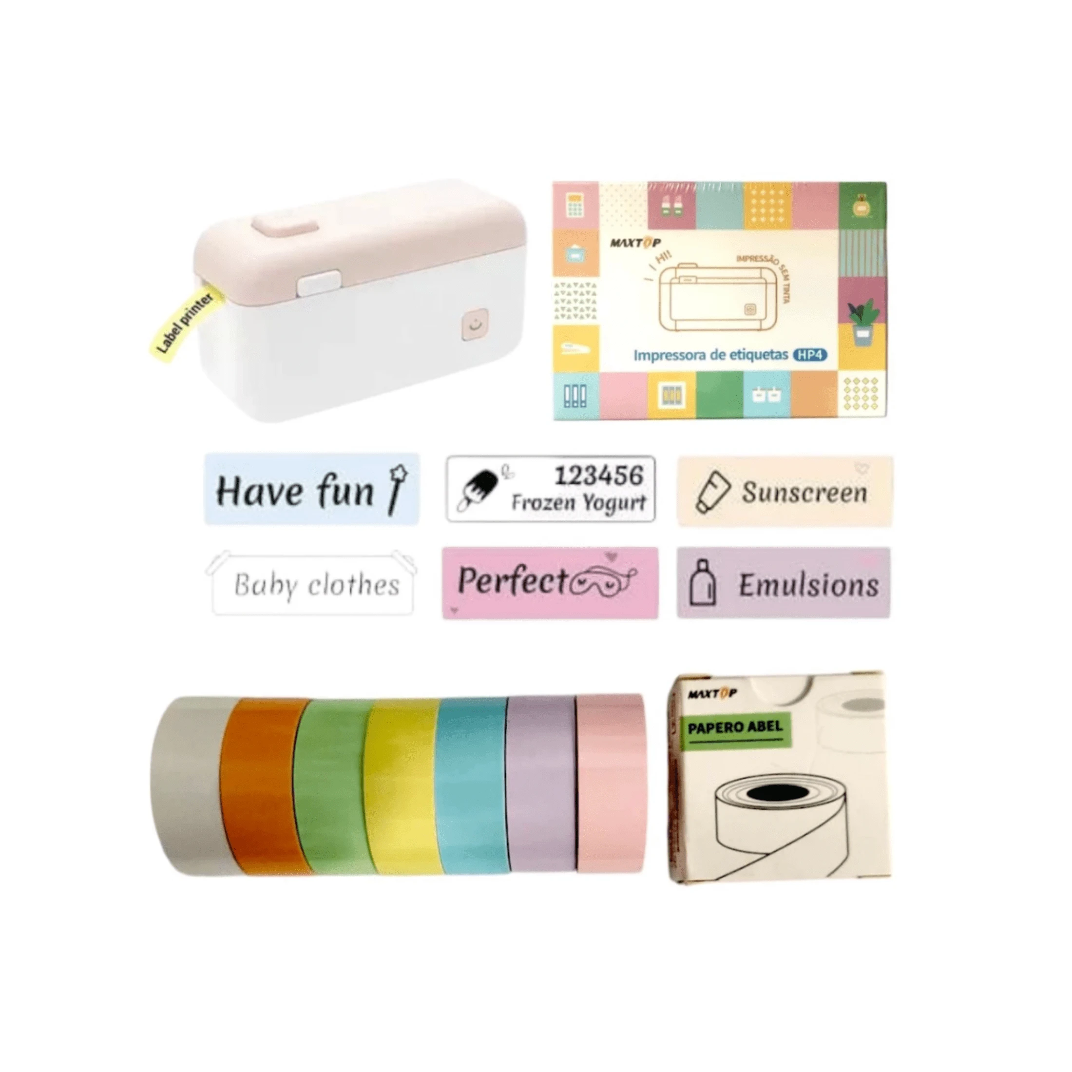 Mini Portable Thermal Label Printer Easy Label Cutting + 7m Of 15mm ...