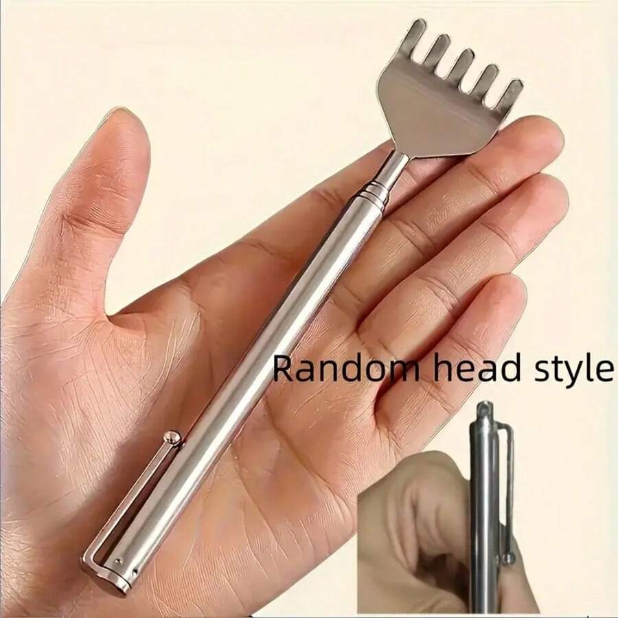 Extendable Stainless Steel Back Scratcher, Portable Itch Relief Tool ...