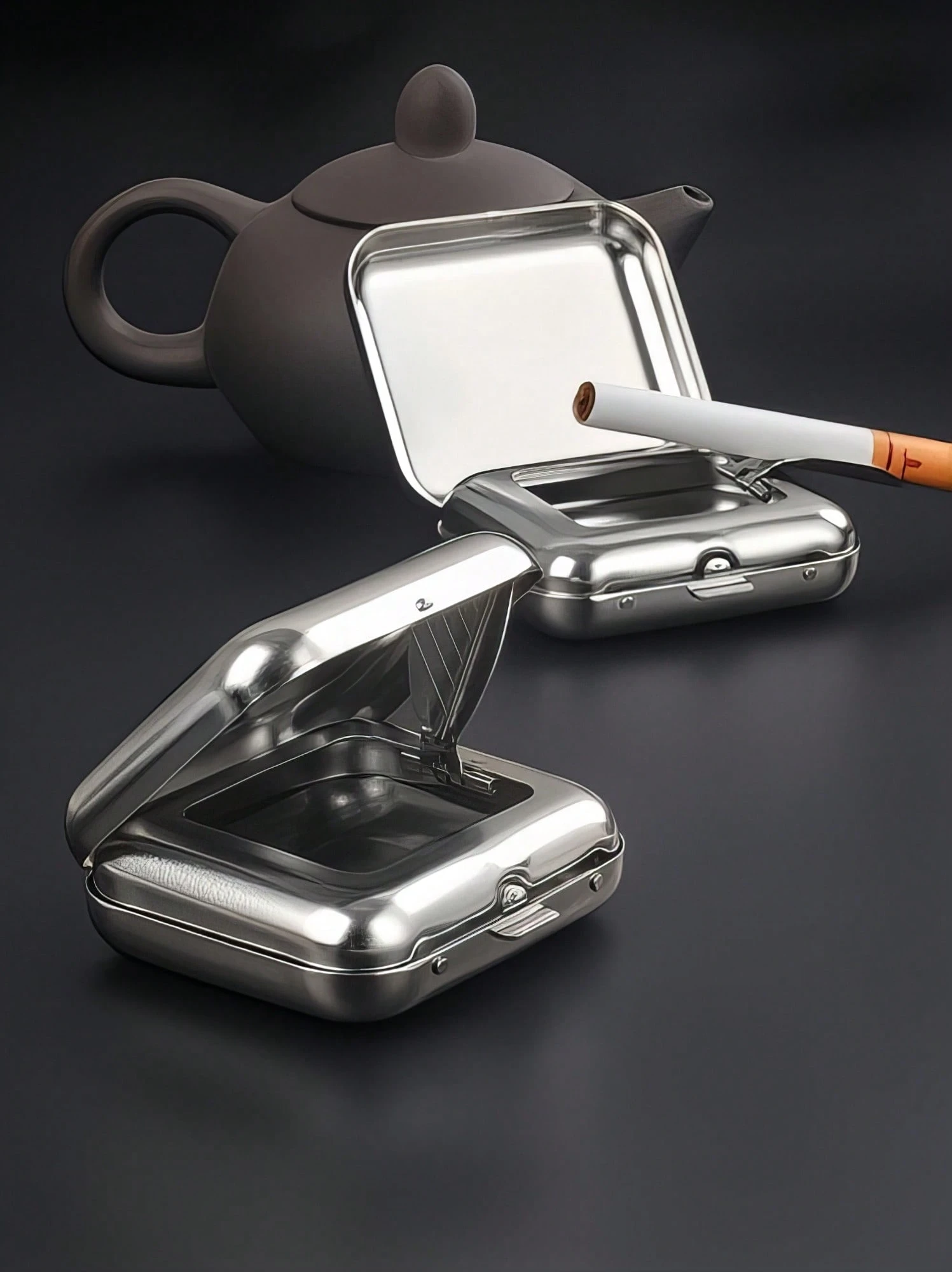 1PC Creative Personalized Stainless Steel Ashtray, Mini Carry-On ...