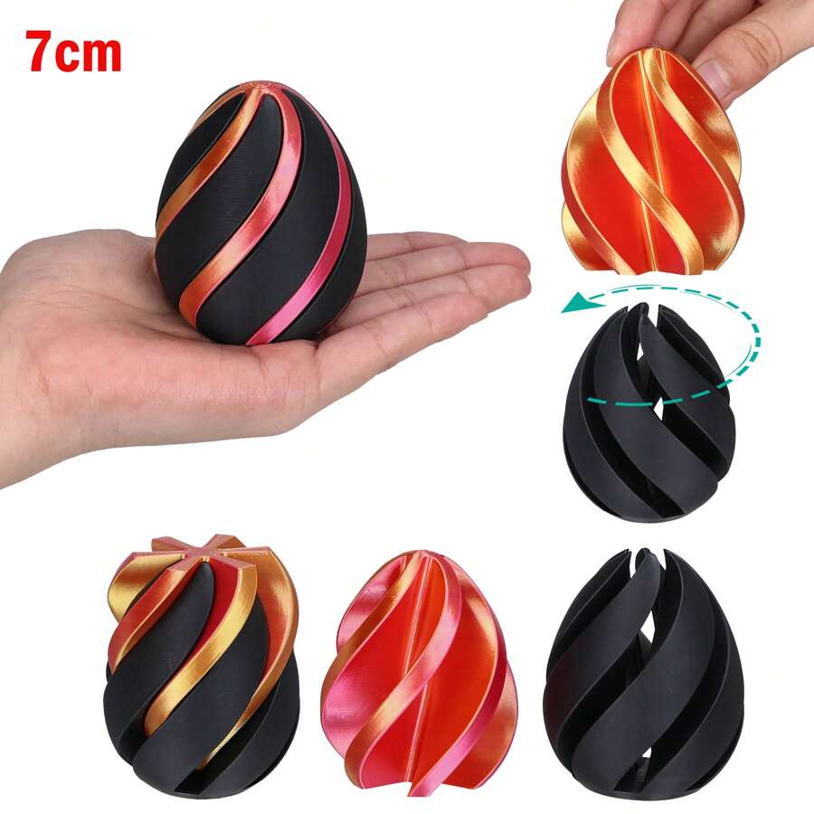 New Design Easter Portable Rotating Heart Spiral Ball Spiral Egg Toy 3D Printing Spiral Screw ...