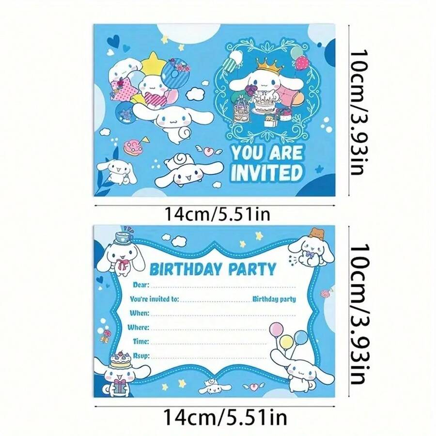 Sanrio Ensembles de cartes d'invitation avec personnages de dessin ...