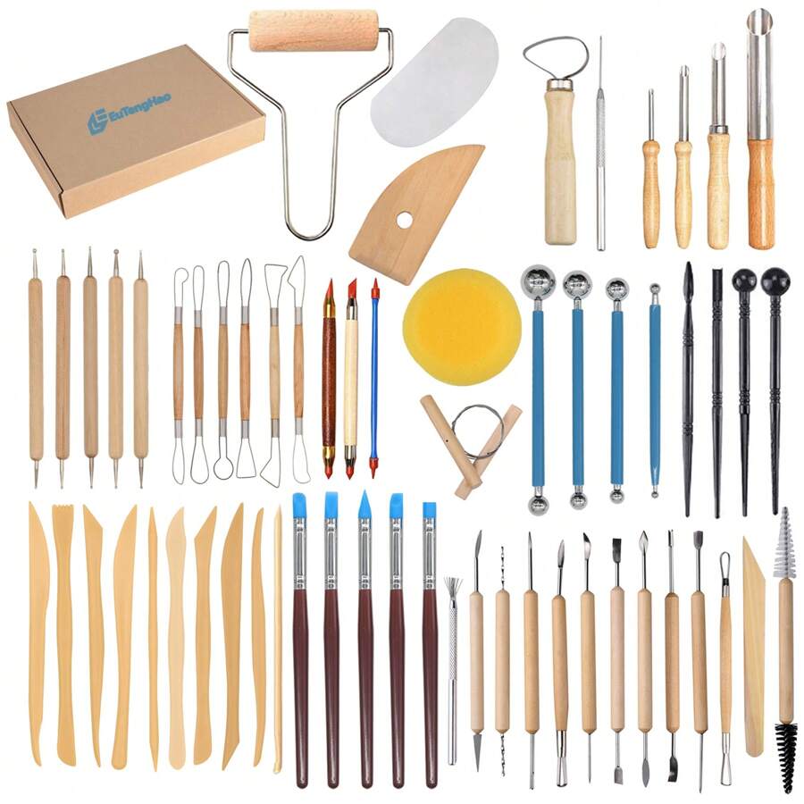 EuTengHao 61Pcs Ceramic Clay Tools Kit Pottery Tools Clay Sculpting ...