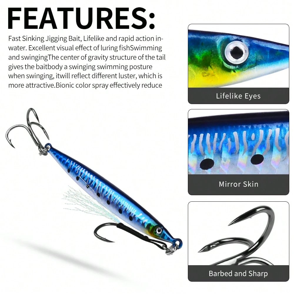 PROBEROS PROBEROS 5 Peças Isca de Pesca de Jigue de Metal Premium que ...