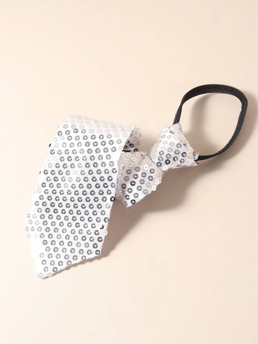 1pc Men's Shiny Sequin Necktie, Easy Pull Ties Suitable For Gatherings ...