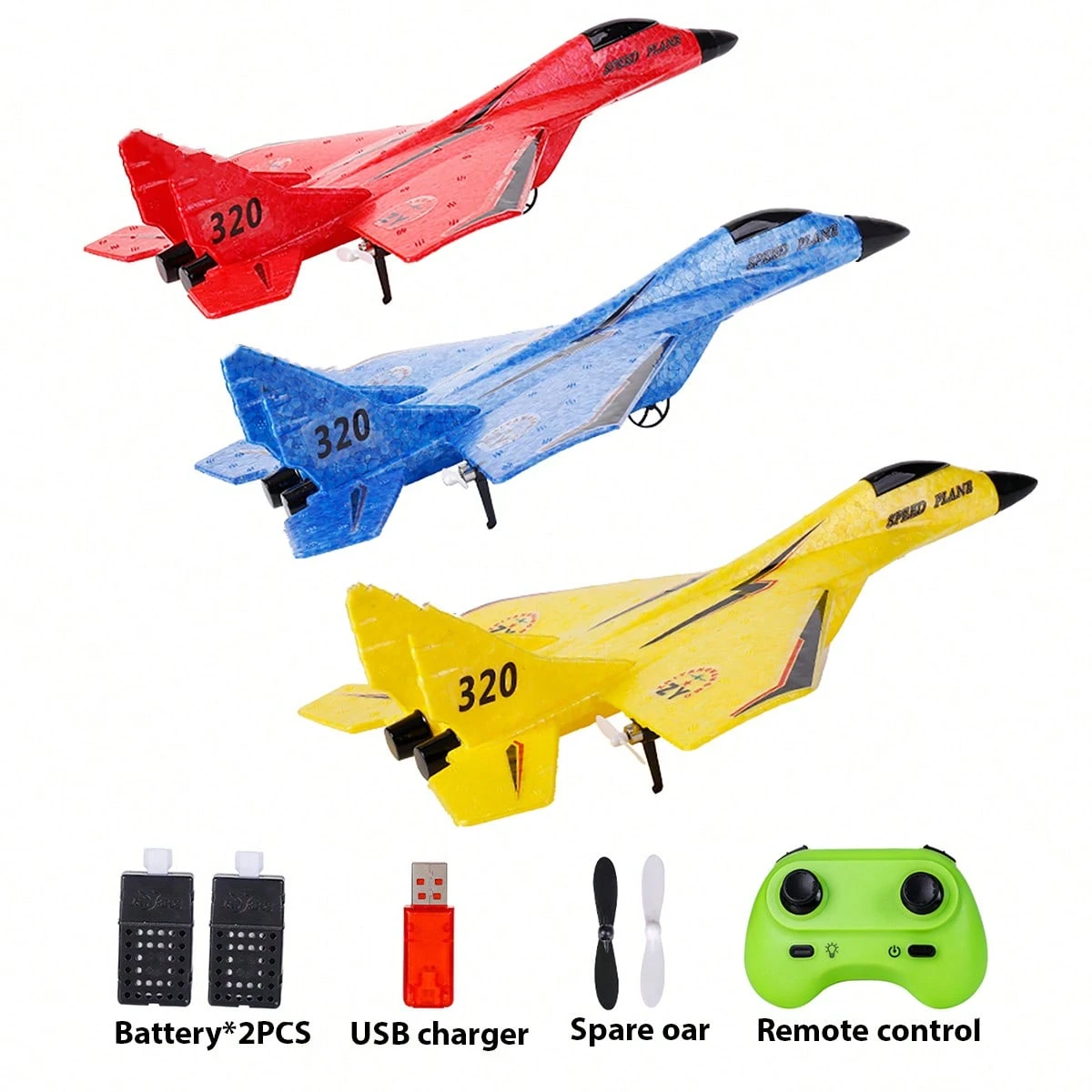 Avion en mousse RC avec 2 piles, avion télécommandé 2,4 G, planeur de ...