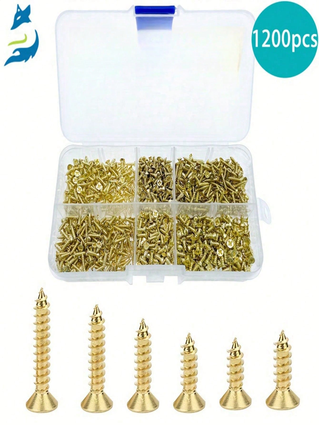 1200pcs Self-Tapping Screw Assortment Kit, Flat Head, Phillips Drive ...
