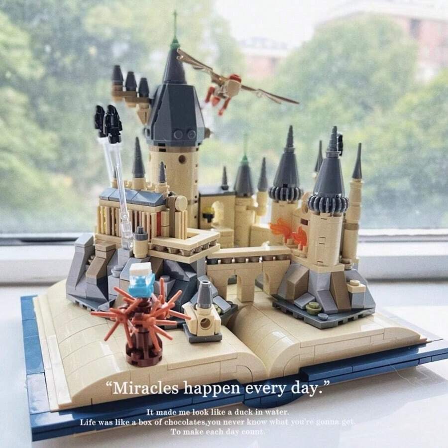 Castle Building Blocks Hogwarts Castle Magic School Building Retro ...
