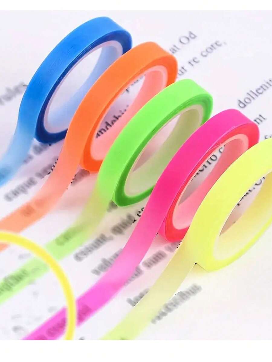 10 Rolls Fluorescent Color Transparent Index Tabs, Waterproof ...