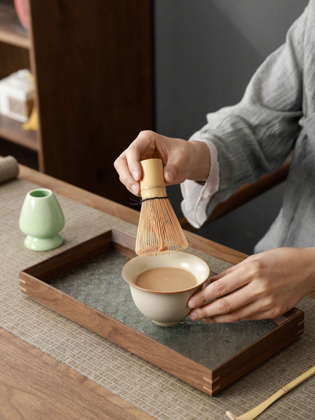 Set de 3 piezas de utensilios para té matcha que incluye mezclador de matcha, risp de té matcha ...