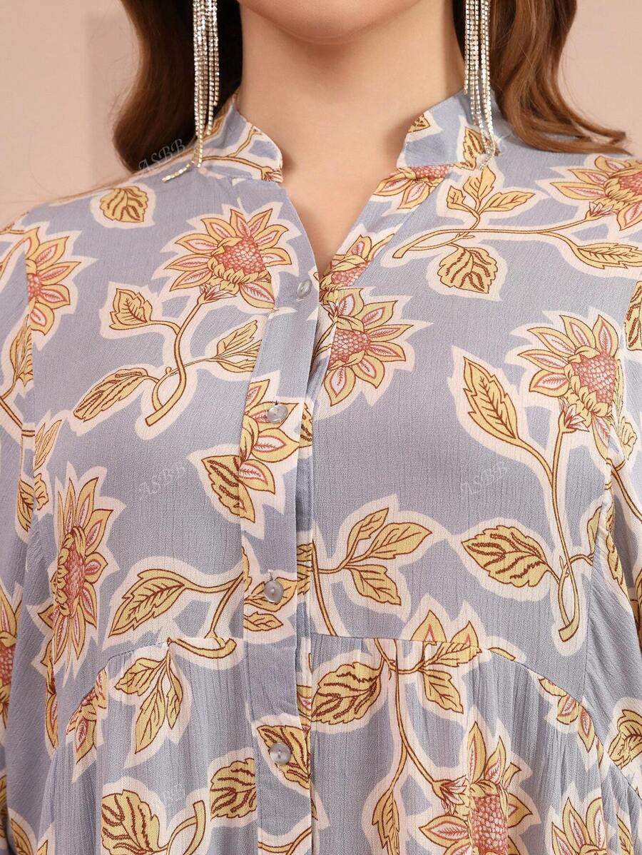 Vestido elegante estilo árabe con estampado floral Jalabia, tradicional ...