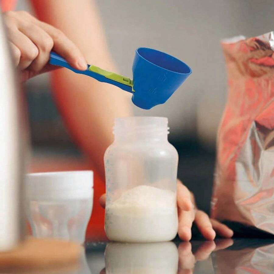 1pc Plastic Open-Close Anti-Spill Scooper, Long Handle For Protein ...