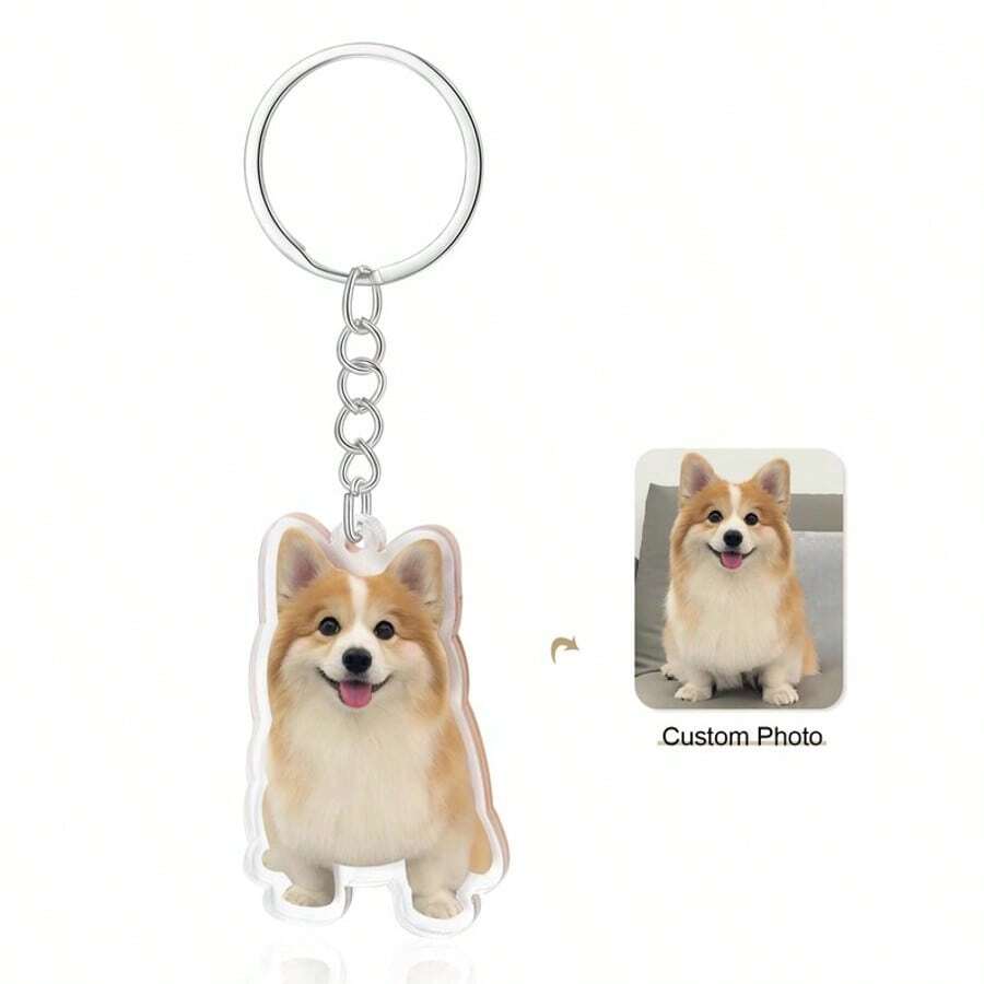 Customized Acrylic Pet Key Ring Pet Picture Key Ring Dog Key Ring ...