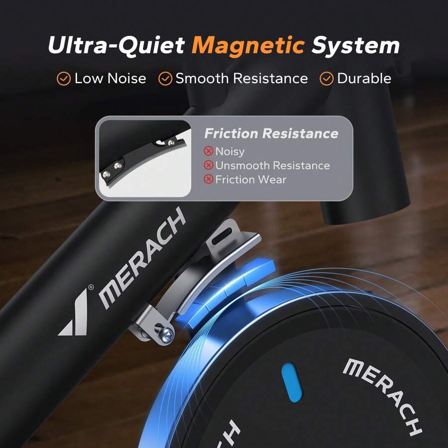 Exercise Bike Magnetic Home Stationary Bike With Free App Quiet Indoor ...