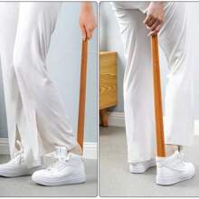 55CM Wooden Long Handle Magnetic Shoehorn Long Shoe Spoon Horn For ...