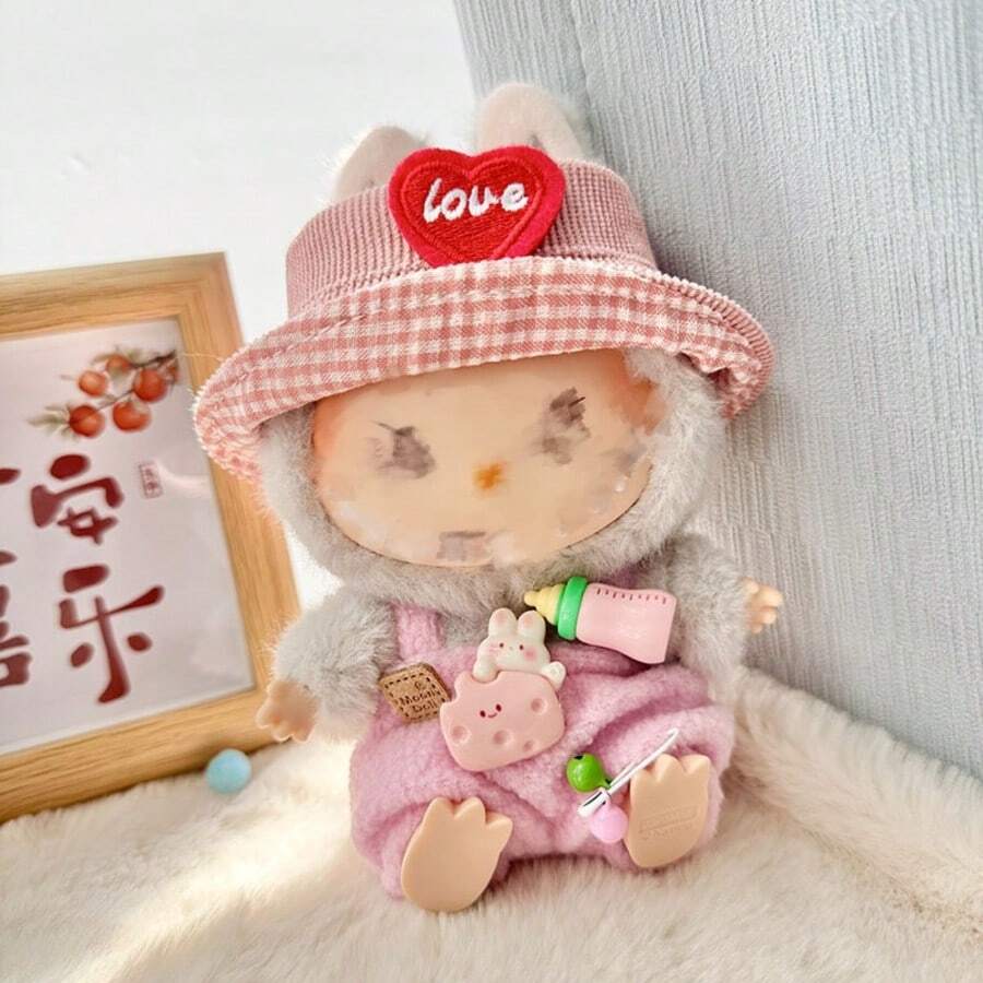 Labubu Clothing Sit Sit Doll Clothes Sweater With Heart And Bear Ear ...