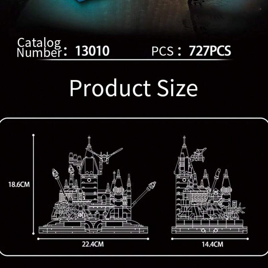 Castle Building Blocks Hogwarts Castle Magic School Building Retro ...