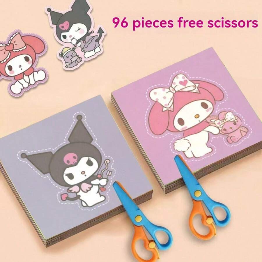 Sanrio 96pcs Children's Handmade Paper Cuttings, Parent-Child Toys Aged ...