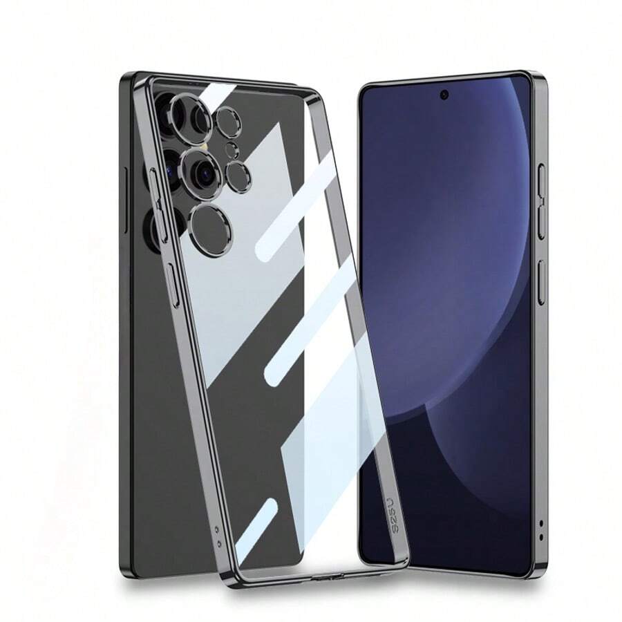 Funda transparente de alta calidad con acabado de enchapado para Samsung Galaxy S25, S25 Plus ...