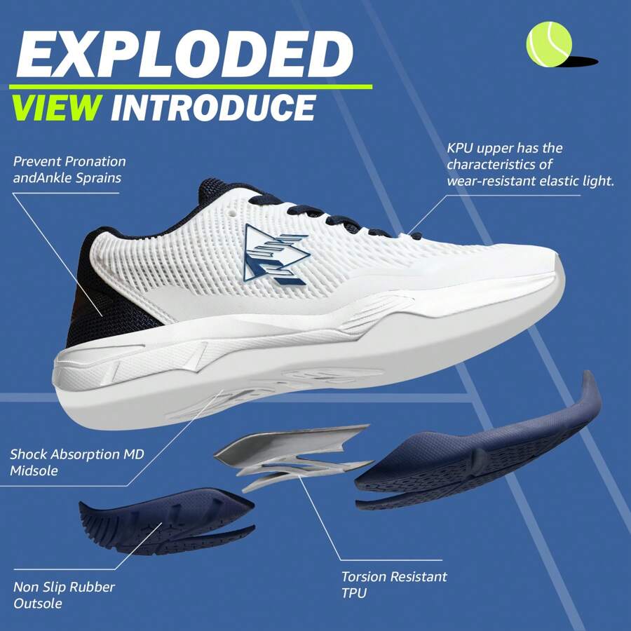 Pickleball Shoes For Men Tennis Shoes Sneakers For All Court ...