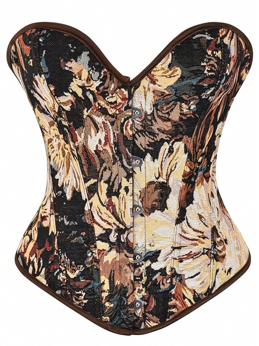 Alivila.Y Fashion Sexy Vintage Denim Corset Short Torso Daisy Floral ...