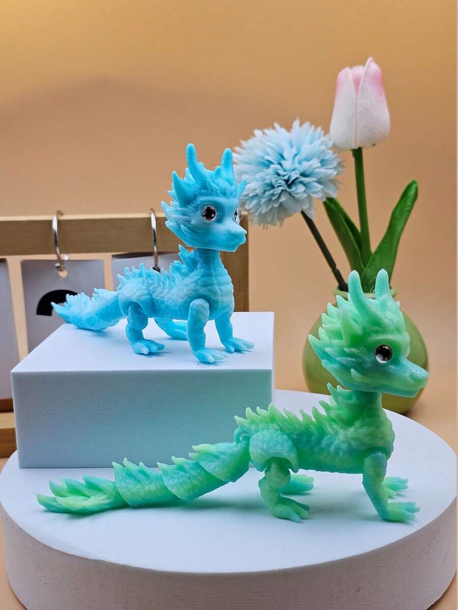 3D Printed Articulated Colorful 4-Legged Dragon, Fidget Active Qilin ...