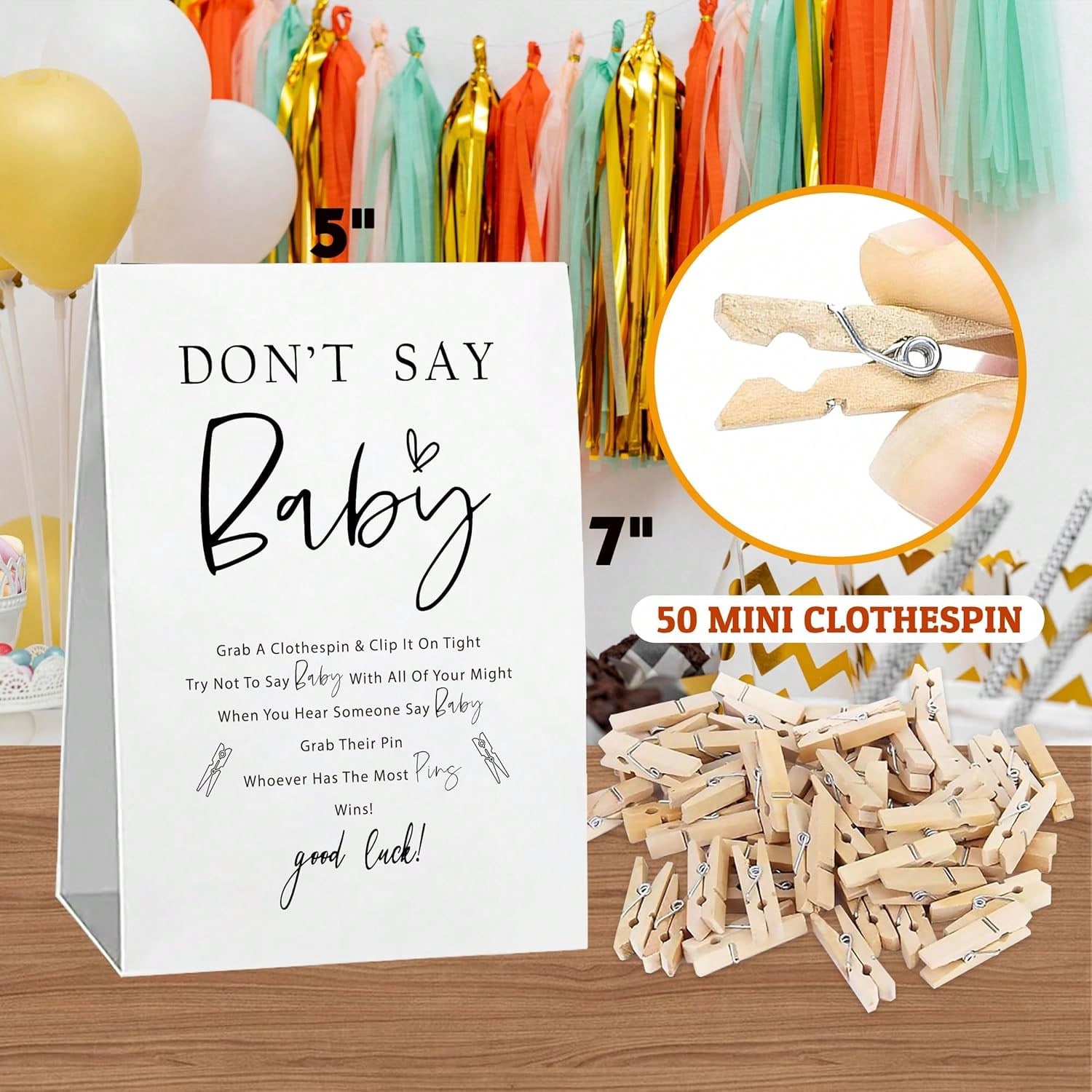 Don't Say BabyGame Set, Don't Say BabyGame For BabyShower One Sign With ...