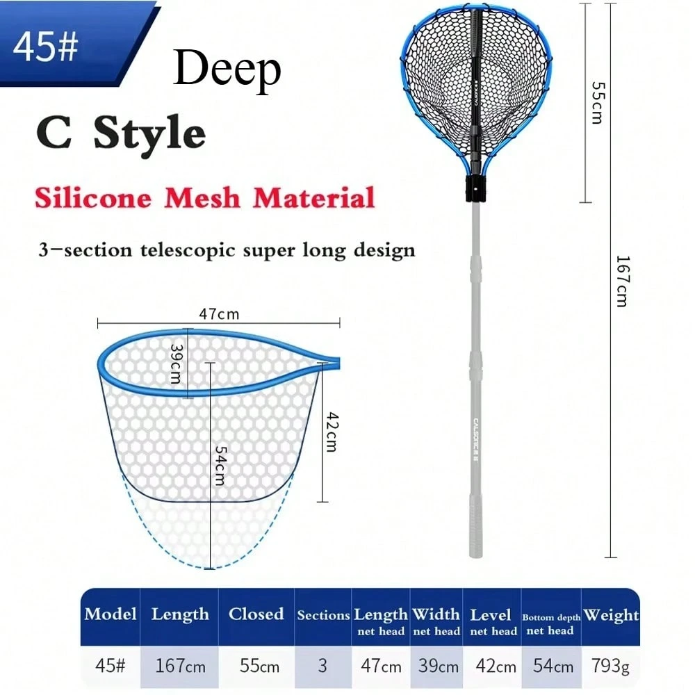 Red de mano para pescar plegable y portátil, ultraligera y grande, con ...