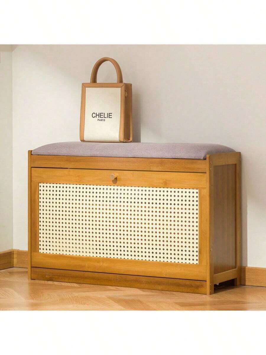 Bamboo Shoes Rack With Integrated Seat-Multi-Layer Entrance Storage ...