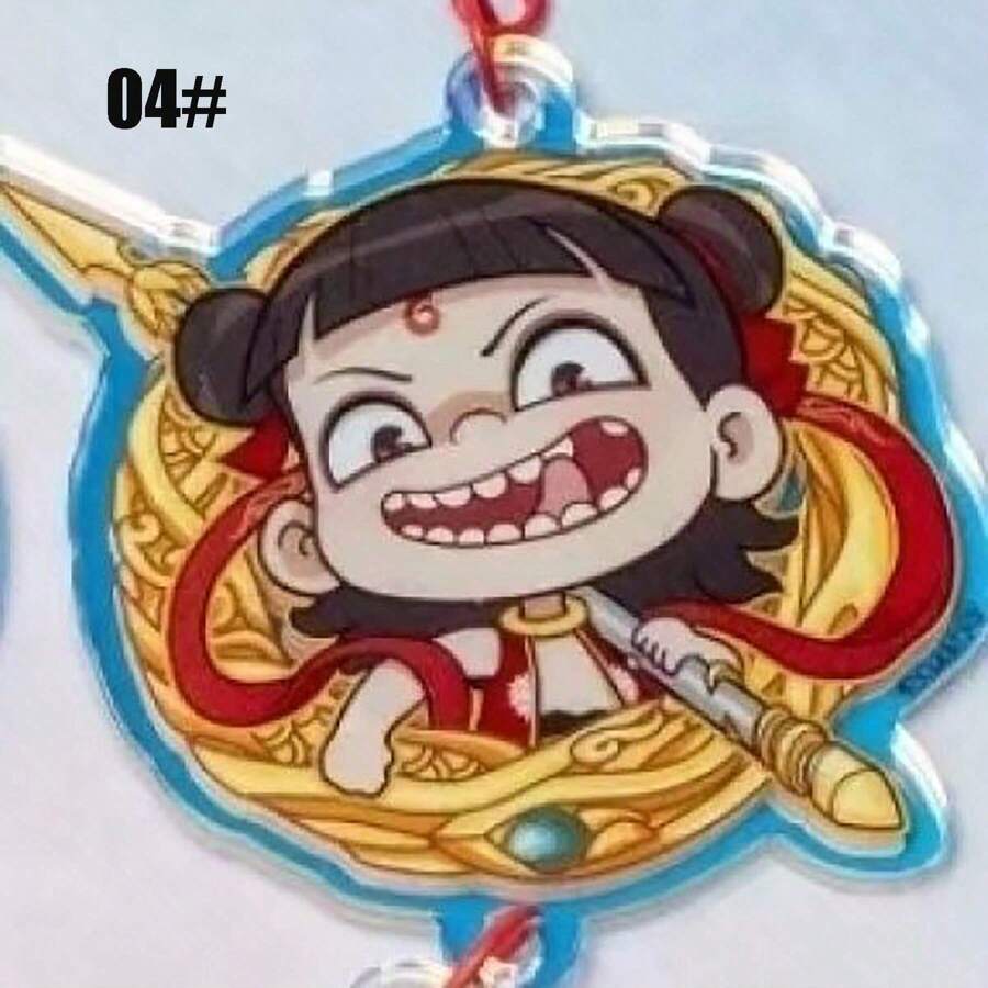 Nezha : Birth Of The Demon King, Cartoon Star Bell Keychain, Acrylic ...
