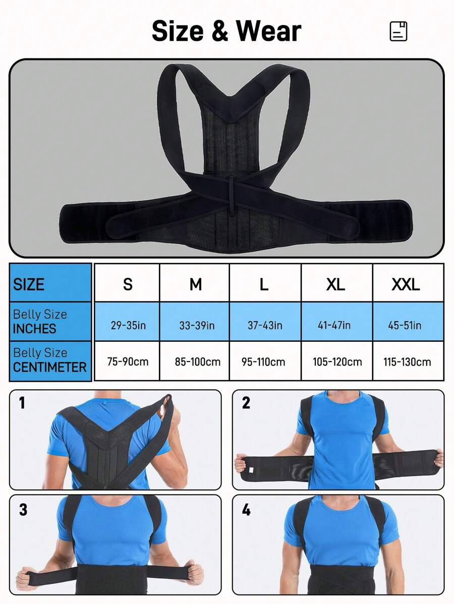 Back Brace Posture Corrector For Men And Women - Adjustable Posture ...