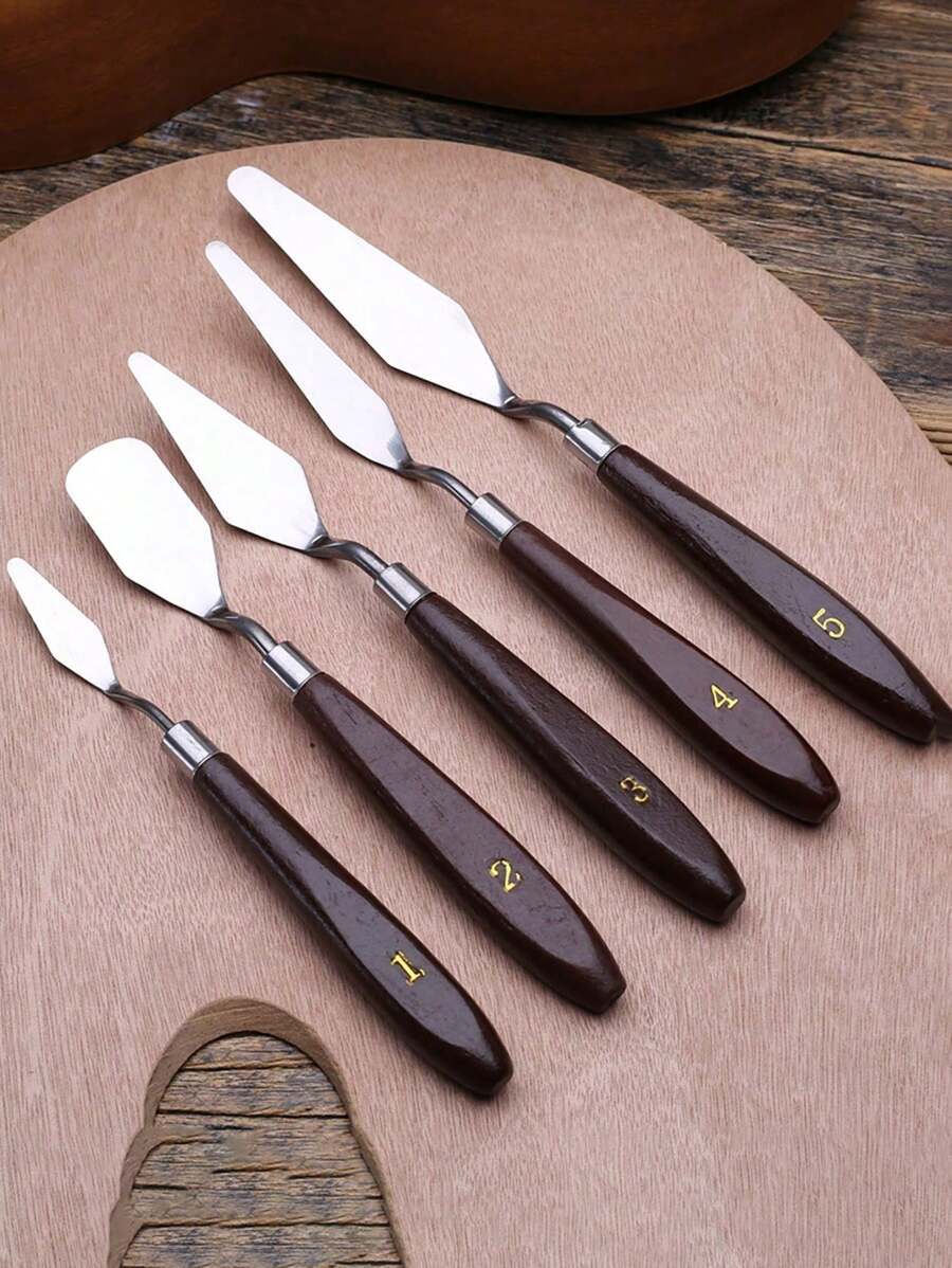 5/10pcs Of Stainless Steel Art Spatula, Painting Knife Acrylic Paint ...