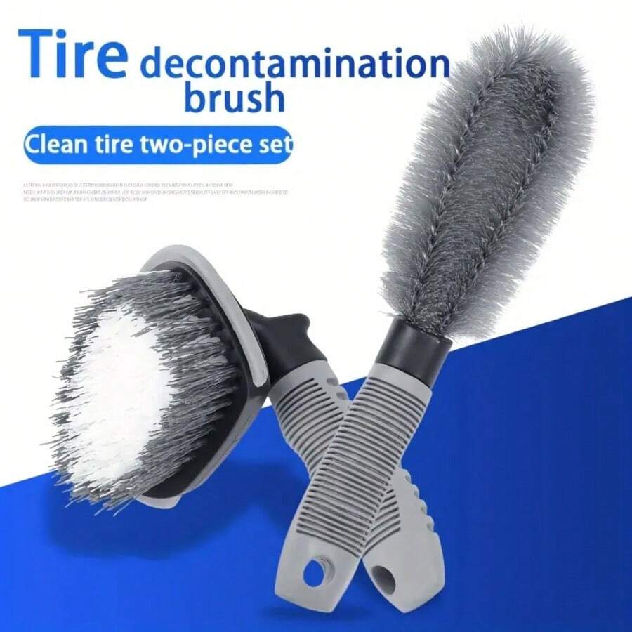 Automotive Wheel Cleaning Brush Set - Includes Tire Brush, Wheel Rim ...