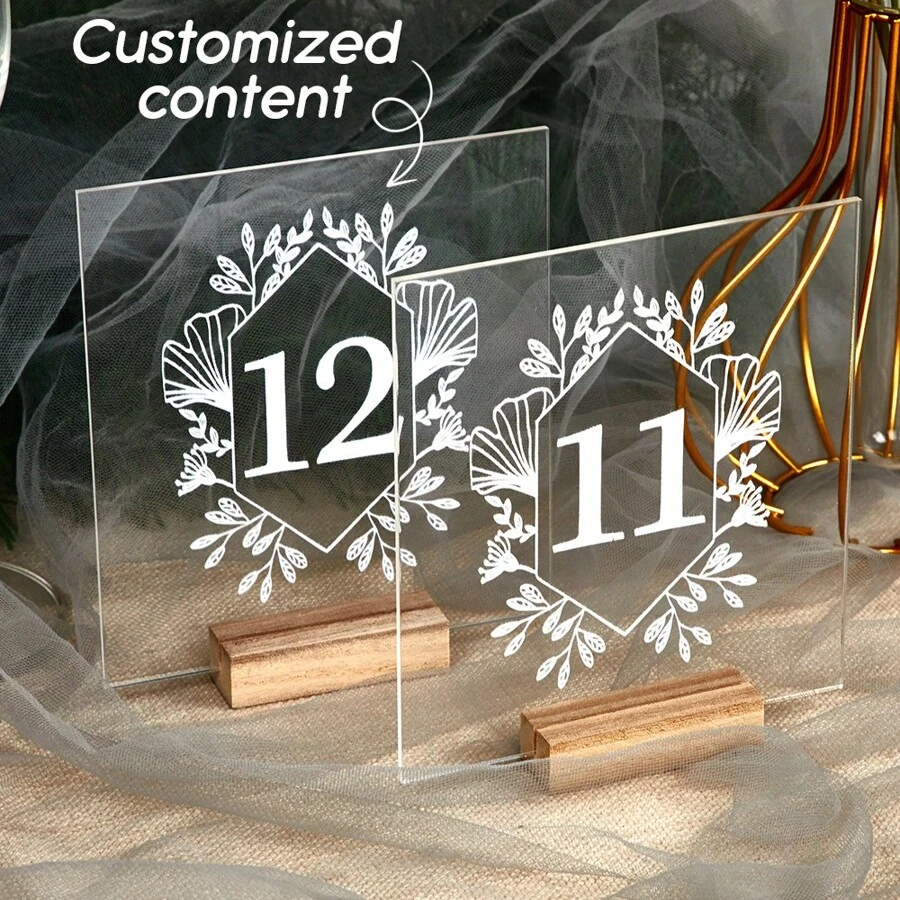 Acrylic Square Table Card, Wedding Sign, Wedding Decoration ...