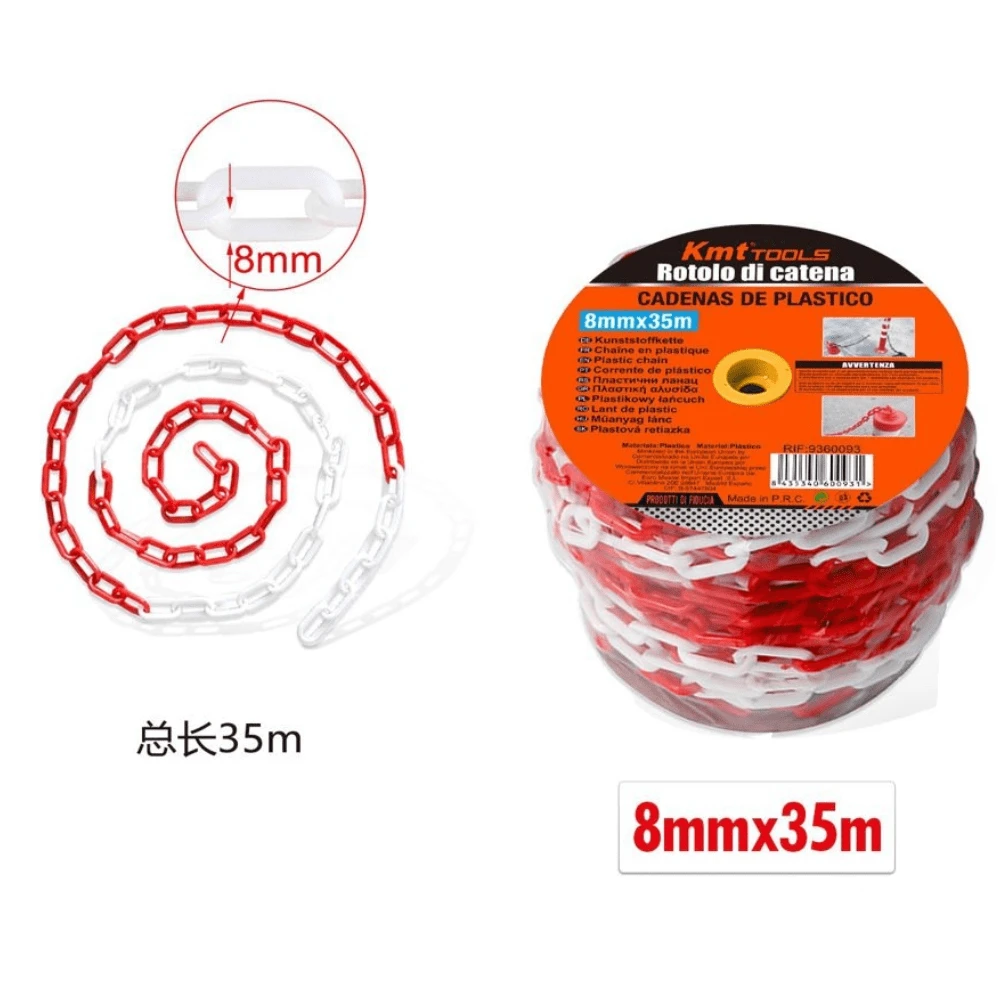 Cadena De Plastico De Advertencia Roja Y Blanca, 35 Metros De Largo ...