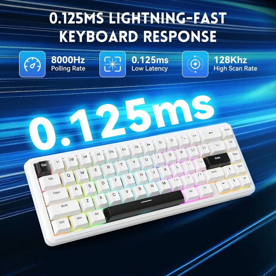 ATTACK SHARK X65 HE Magnetic Switch Rapid Trigger Keyboard, 65% Wired ...
