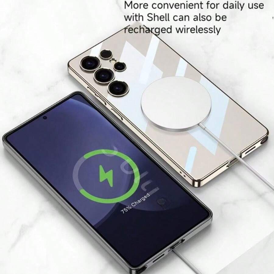 Funda transparente de alta calidad con acabado de enchapado para Samsung Galaxy S25, S25 Plus ...