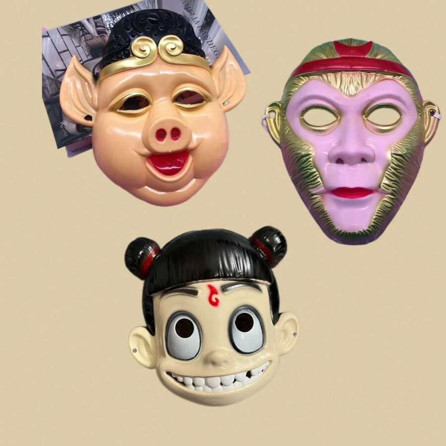 Holiday Nezha From Nezha: The Devil Child Nezha Face Mask Real Person ...
