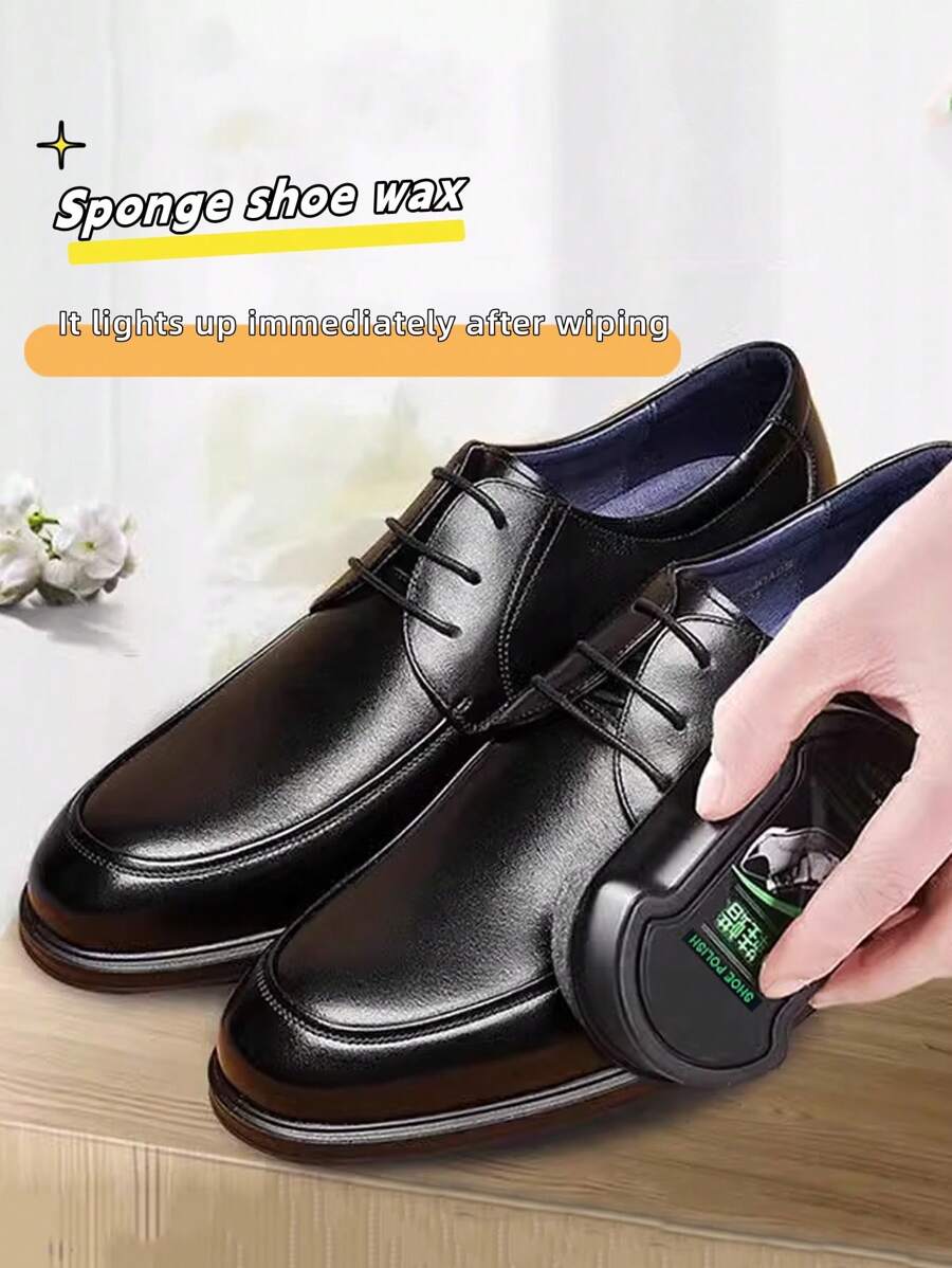 New Dual-Sided Sponge Shoe Shine Brush, Colorless Universal Shoe Polish ...