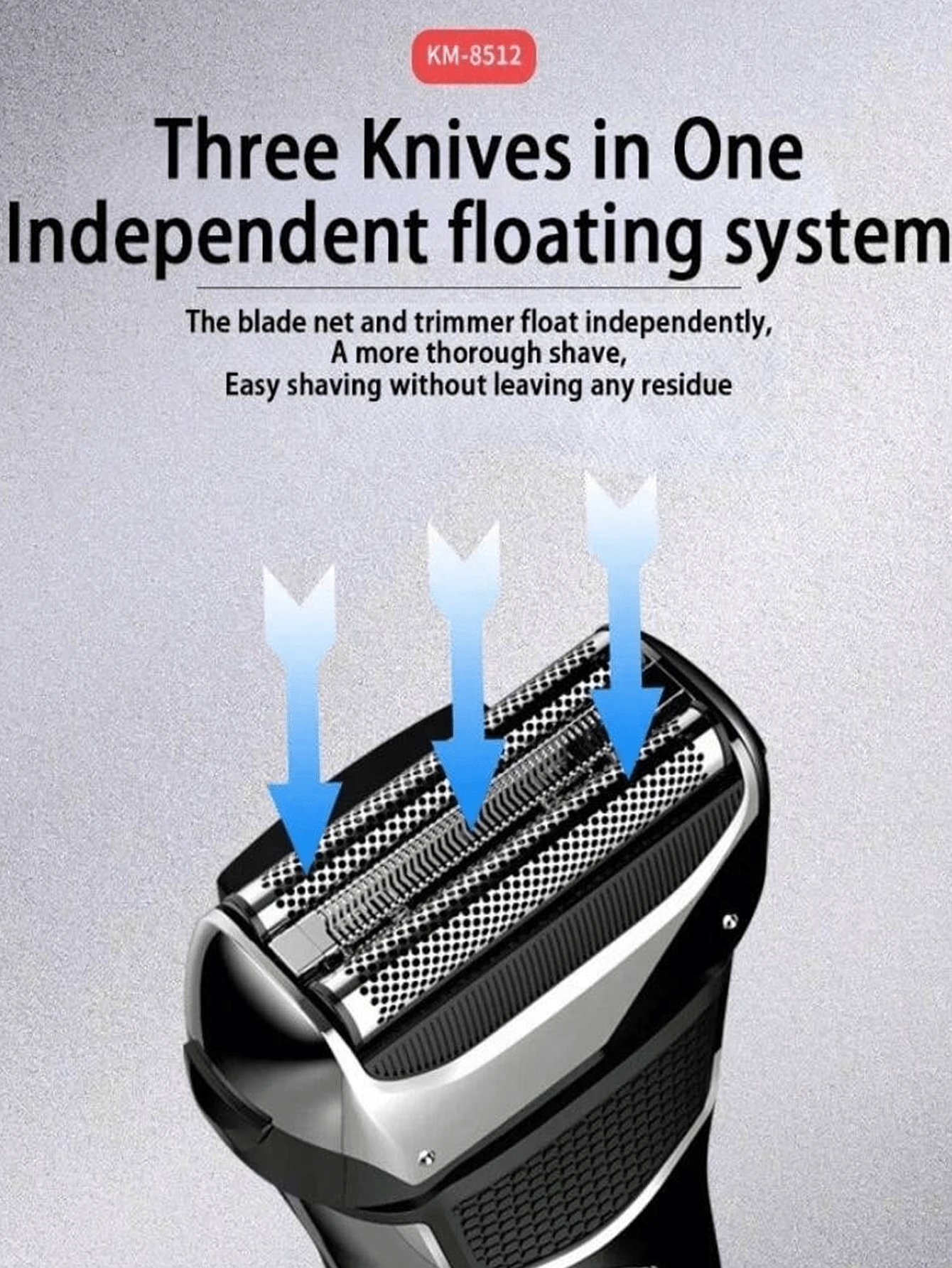 Kemei KM-8512 Advanced Double-Layer Reciprocating Electric Shaver With ...