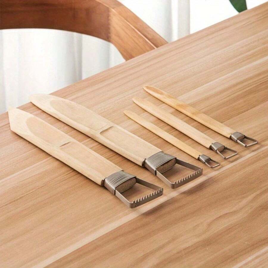 Premium Pottery & Ceramic Sculpting Tool - Wide Sawtooth Clay Scraper ...