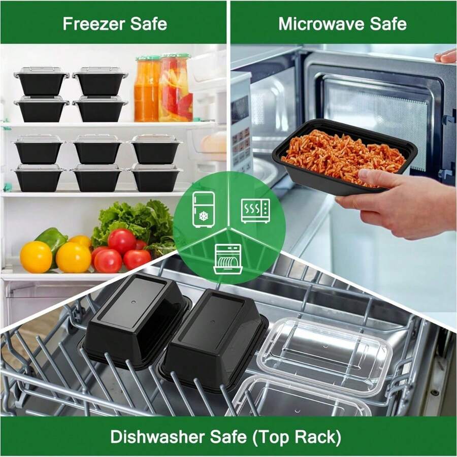 100pcs 24 Oz Meal Prep Containers Reusable With Lids, Sturdy Leakproof ...